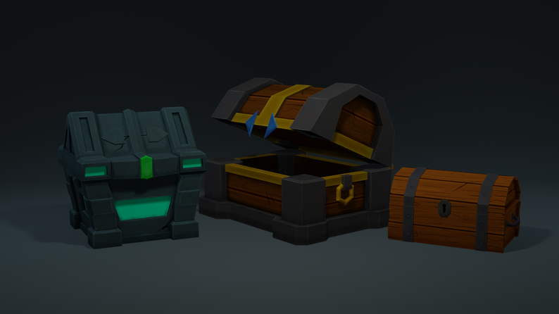 3D Cartoon Chests model by TridentGame