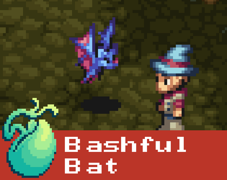 Pixel Art Creature Sprite - Bashful Bat by Seliel the Shaper