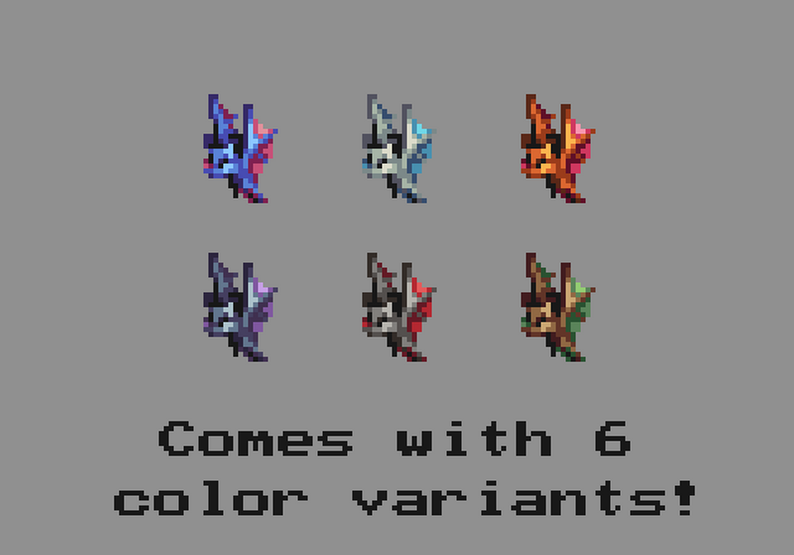 Pixel Art Creature Sprite - Bashful Bat by Seliel the Shaper