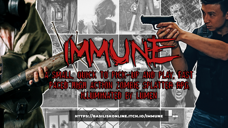 Immune, a post-apocalypse zombie-splatter ttrpg illuminated by Lumen by ...