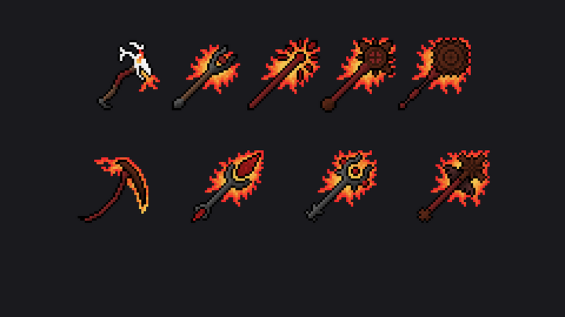 Fantasy Pixel staffs! by Kenmi