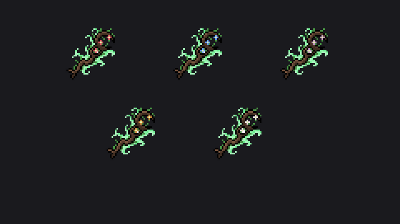 Fantasy Pixel staffs! by Kenmi