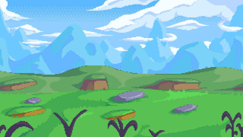 Parallax Background - Plains - Pixel Art by kiddolink