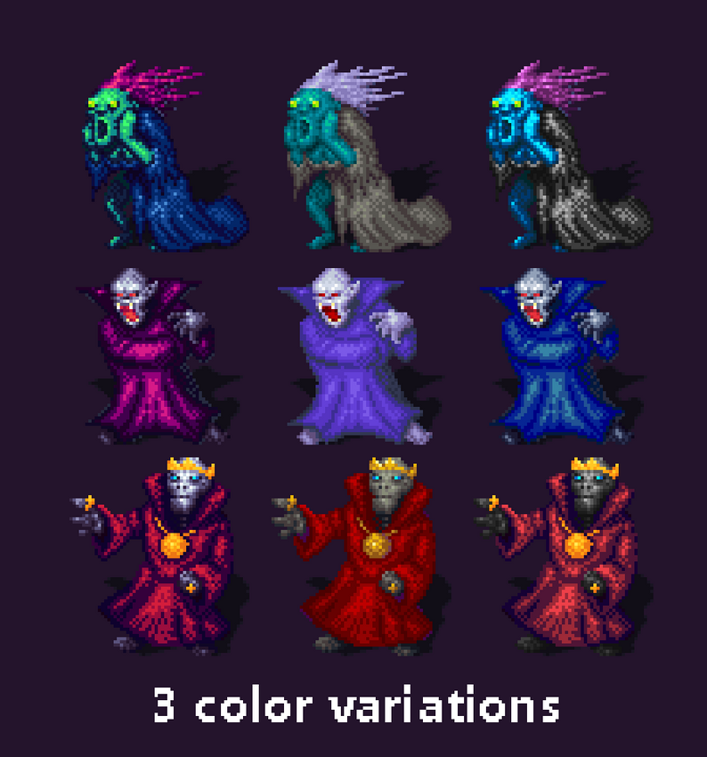 10 FREE Undead fantasy JRPG pixelart characters by Fat Cat Games