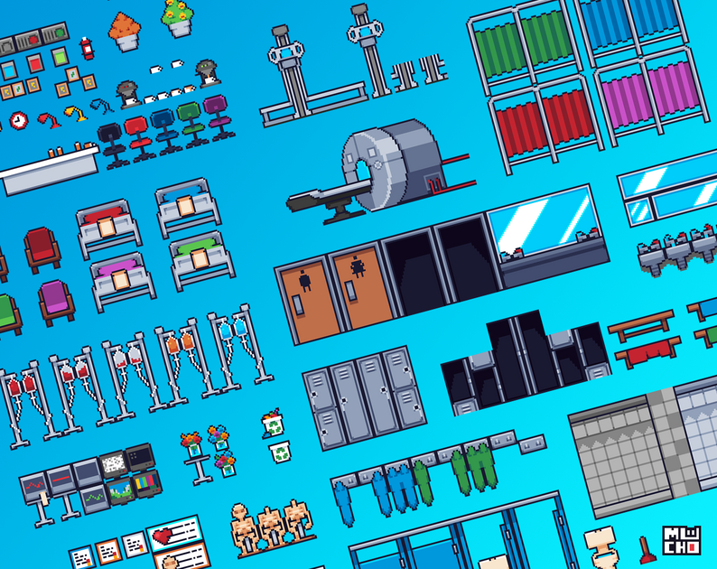 Hospital Tileset Pack by Mucho Pixels