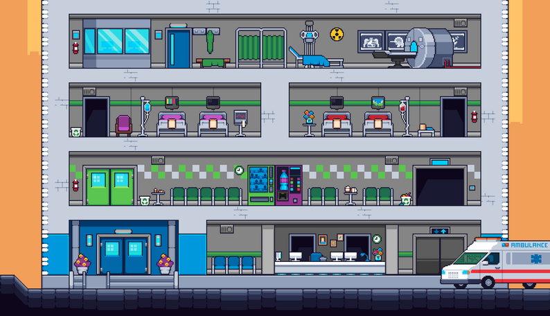 Hospital Tileset Pack by Mucho Pixels
