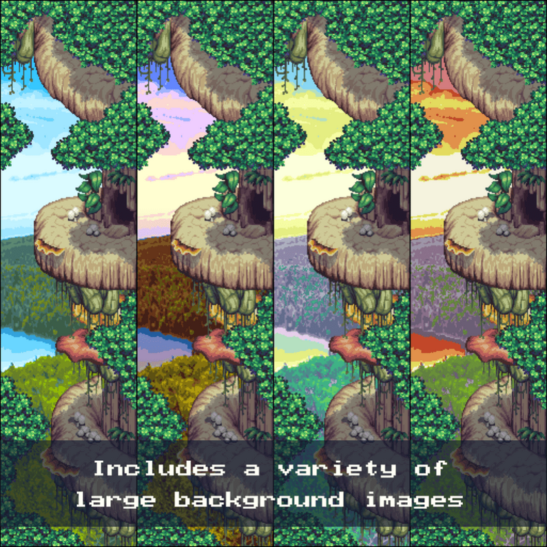 Pixel Art Tileset - The World Tree by Seliel the Shaper
