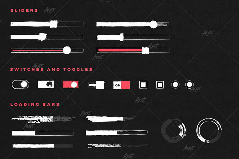 Grunge UI Vectors Kit by vitalzigns