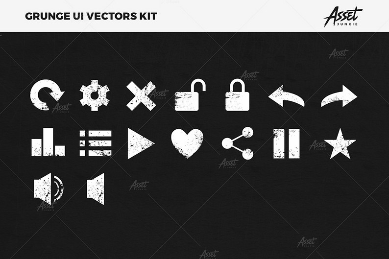 Grunge UI Vectors Kit by vitalzigns