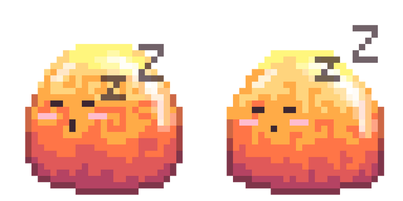 The world of slimes: Red and Blue slime animations by nonEnglishPaperBag