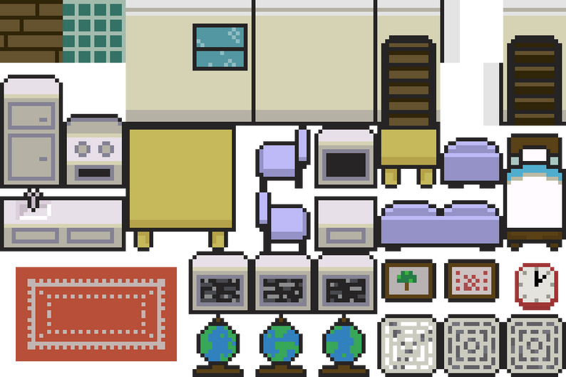 16x16 Home Interior Pixel Art by AbsuredMrSteel
