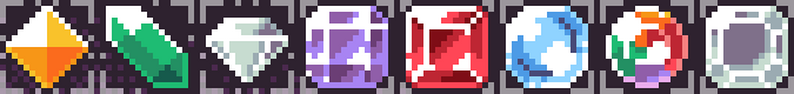 Pixel art 8x pixel gems 16x16 px by QuillGrafit