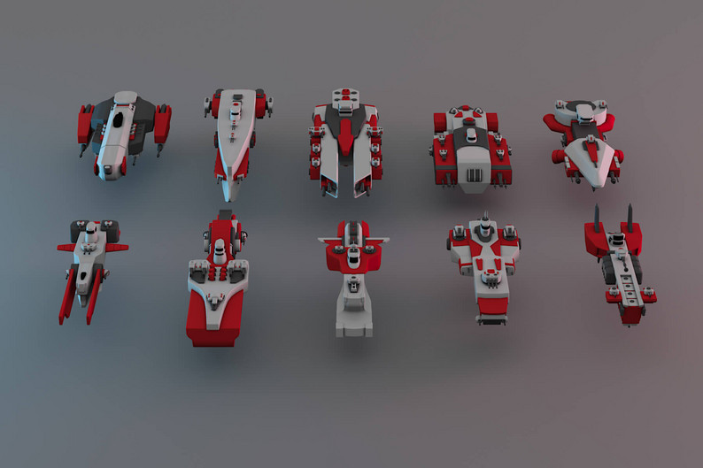 Battle SpaceShip Free 3D Low Poly Pack by Free Game Assets (GUI, Sprite ...