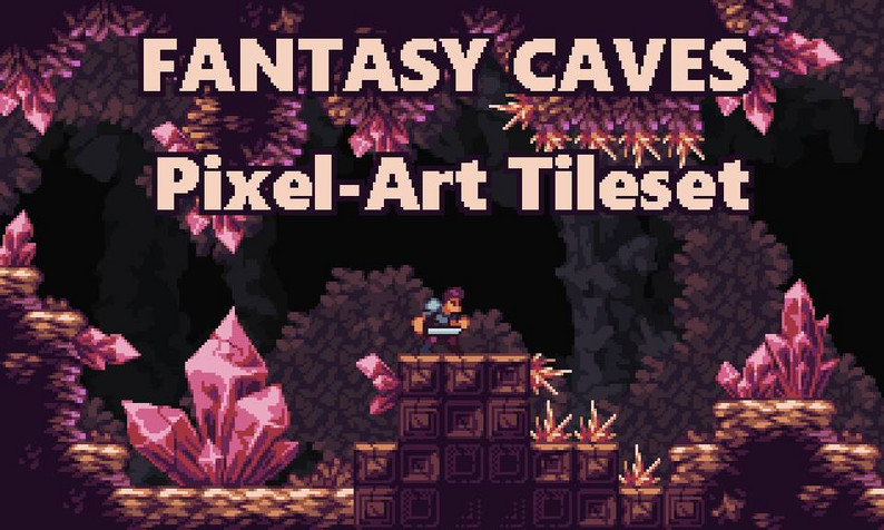 Fantasy Caves - Pixel Art Tileset by aamatniekss