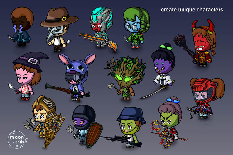 2D Chibi Characters by Moon Tribe