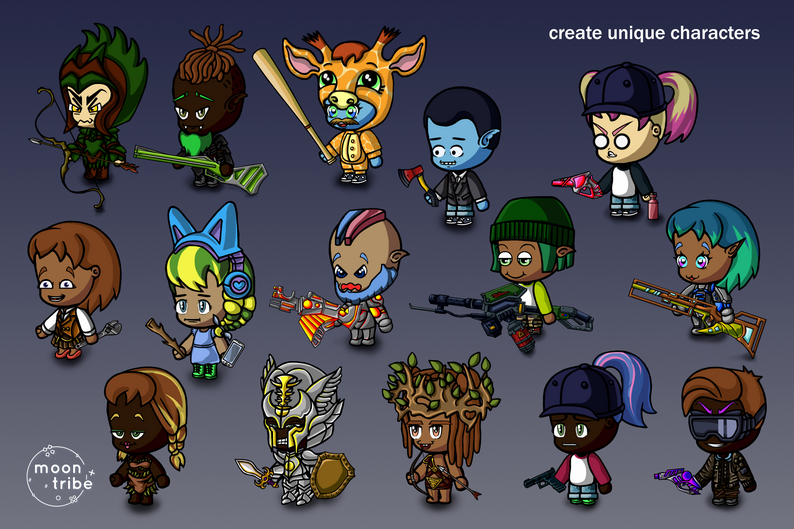 2D Chibi Characters by Moon Tribe