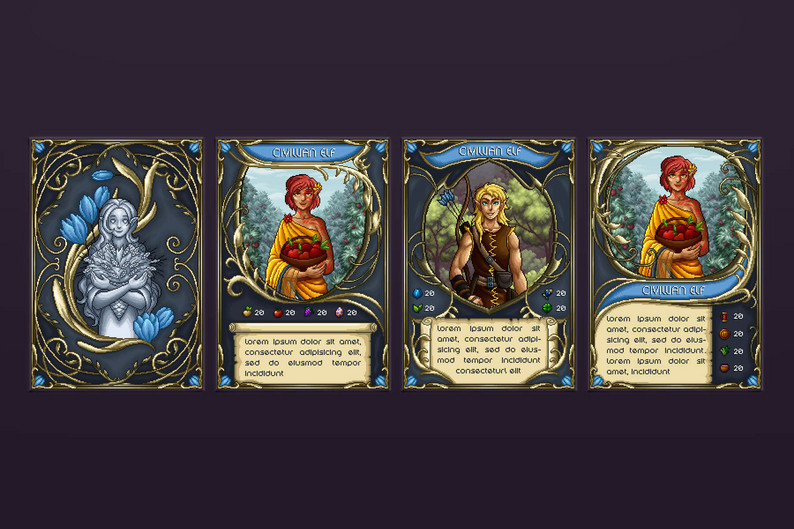 Civilian Elves TCG by Free Game Assets (GUI, Sprite, Tilesets)