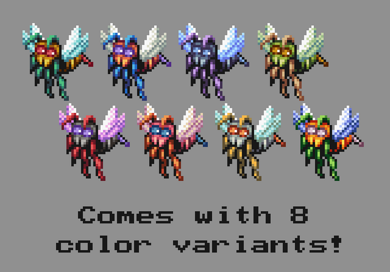 Pixel Art Creature Sprite - Wayward Wasp by Seliel the Shaper