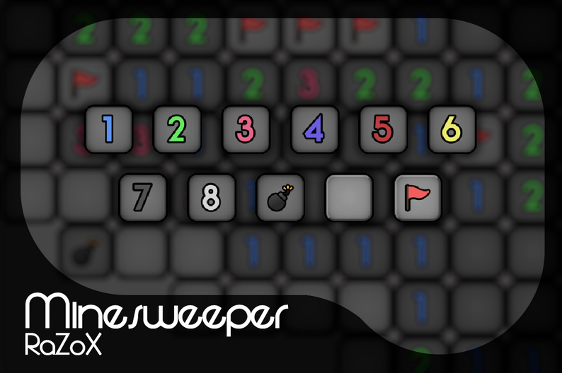 2D Game Sprites - Minesweeper by RaZoXDev