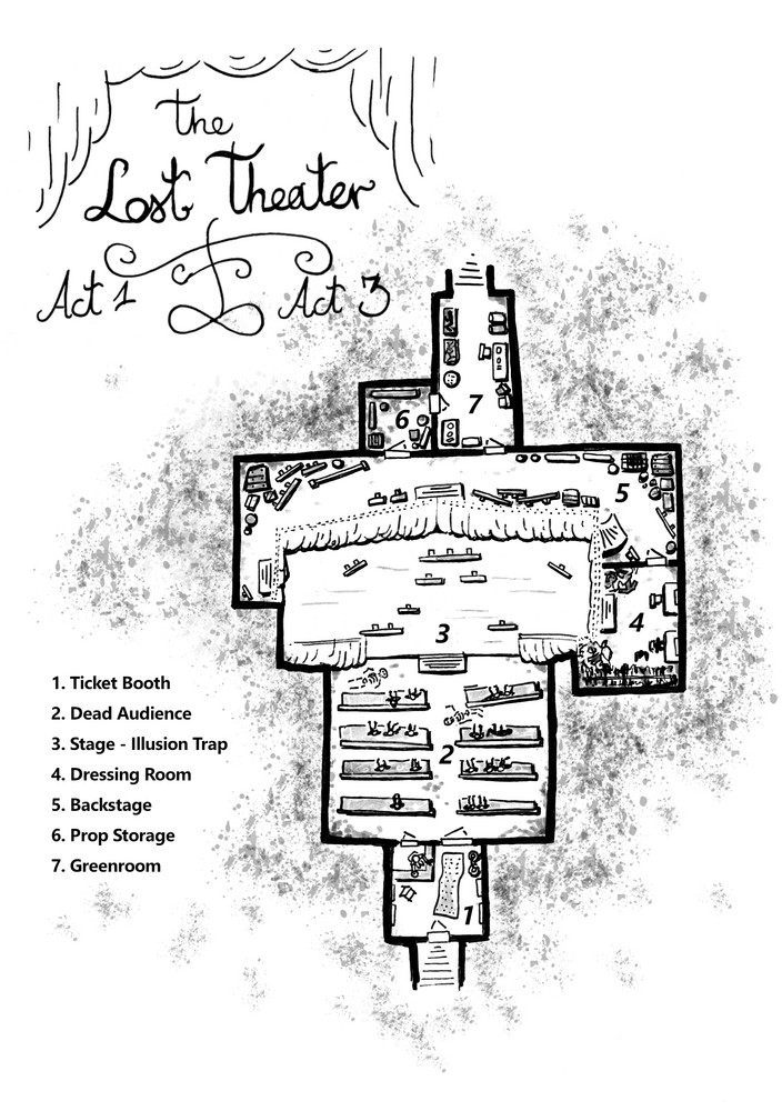 Level 6: The Lost Theater - MORK BORG haunting dungeon by warkidpl