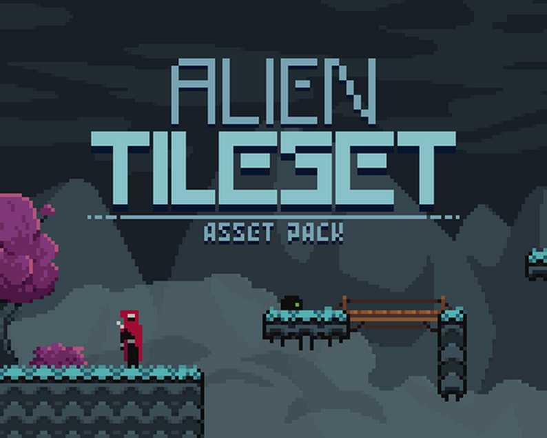 Alien tileset and parallax background | Asset pack by ulysseo pixelart