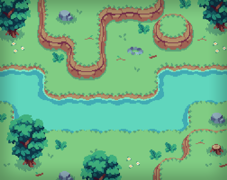 Top down rpg grassland assets by Xeleph