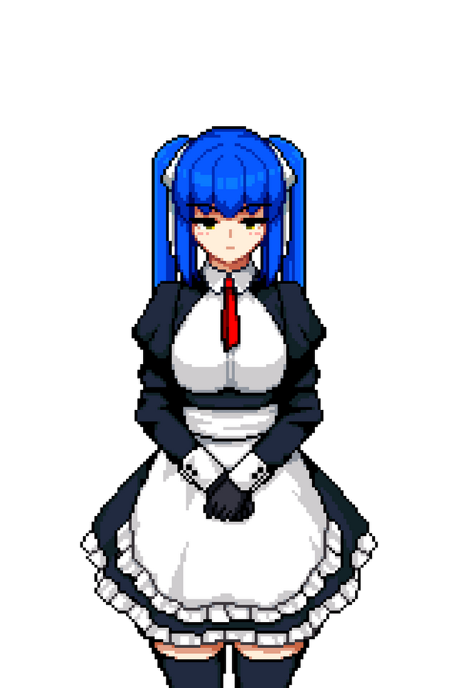 Pixel Portrait : Twintail Maid by maidrobofactory