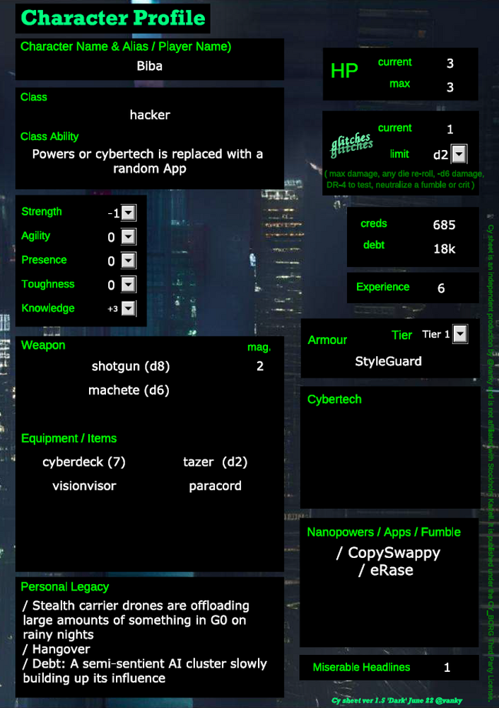 Advanced Character Dissection | CY Sheet by vanky