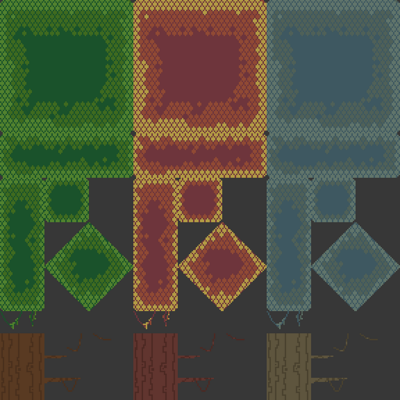 Forest, Beach & Dungeon Tilesets by momeg