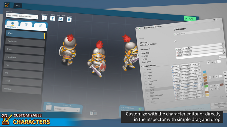 2D Customizable Characters by Daniel Thomas