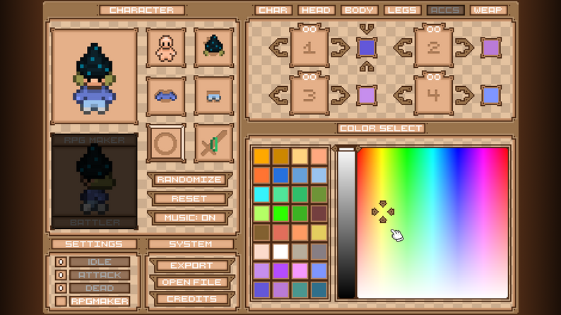 Retro Character Creator Tool by ELV Games