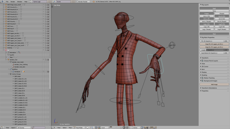 "Slender Man" Character Model by Noah Summers