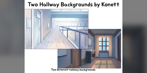 Two Hallway Visual Novel Backgrounds by Konett