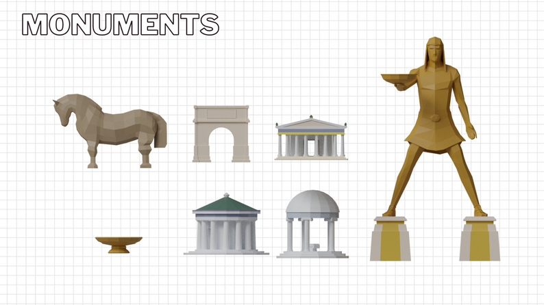 Ancient Greece 3D Low Poly Asset Pack by Artisau