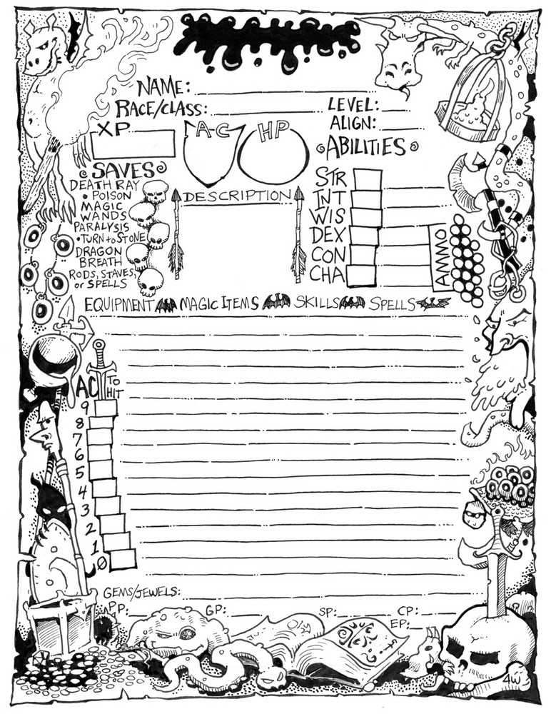 OSR Character Sheets 2022 by J.V. West