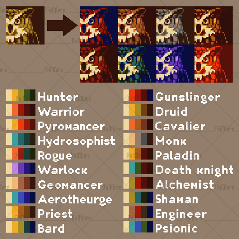 100 Pixel Art Ability Icons #6 (Gunslinger, Druid) by MedievalMore