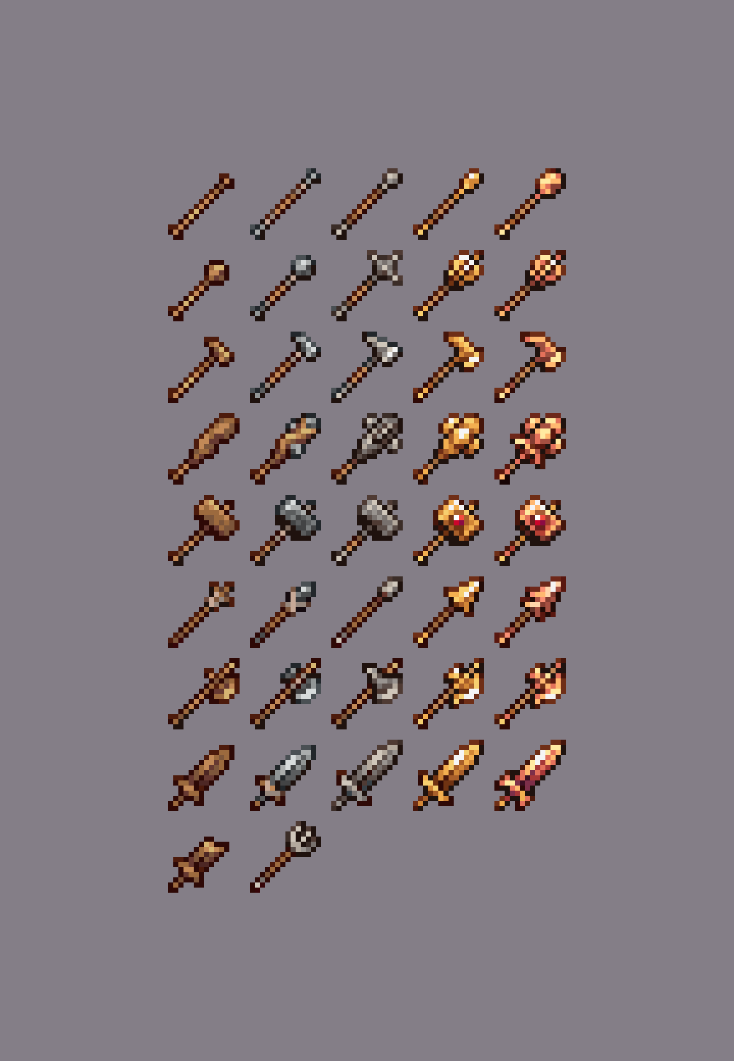 Weapons Asset (16x16) by DantePixels