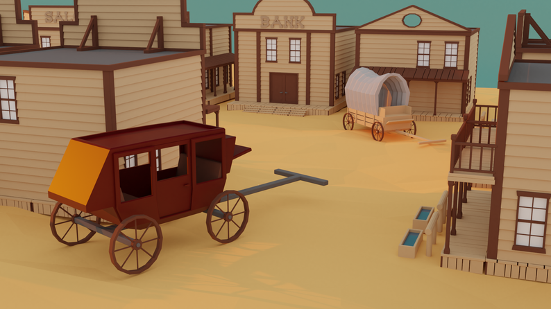 Low Poly Wild West Environment Pack by LowPolyAssets