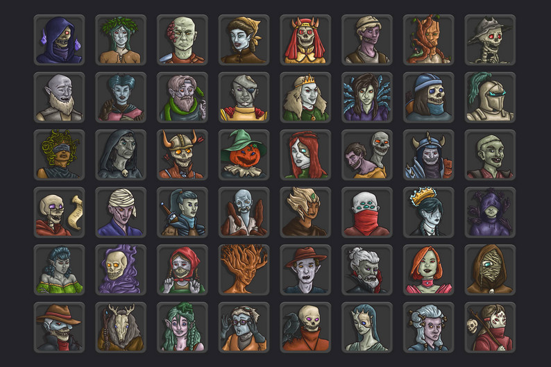 Undead RPG Avatars by Free Game Assets (GUI, Sprite, Tilesets)