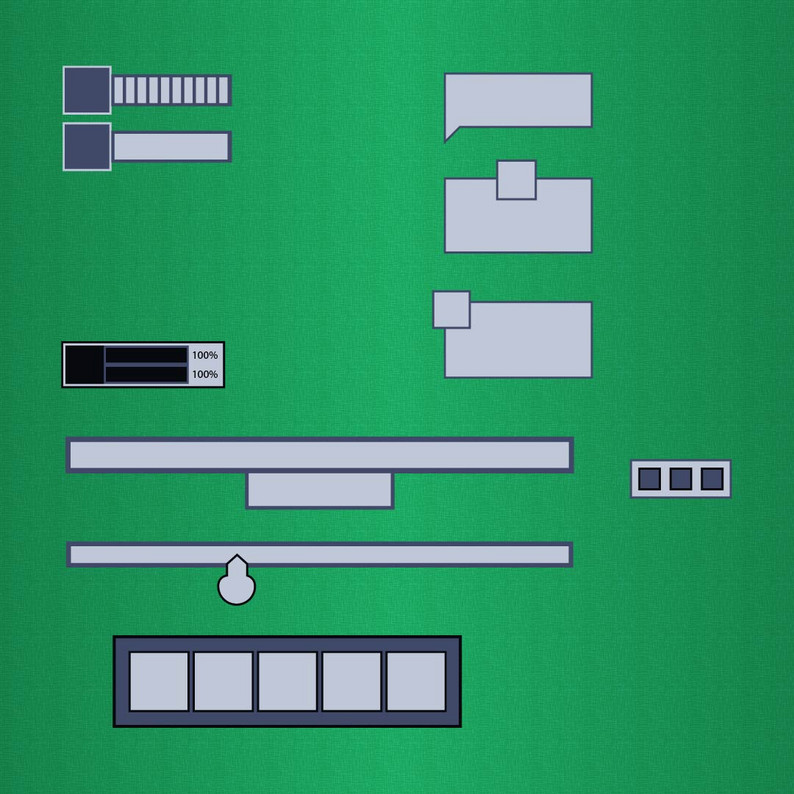 Flat Design Game User Interface Collection + 170 Icons | Sungraphica ...
