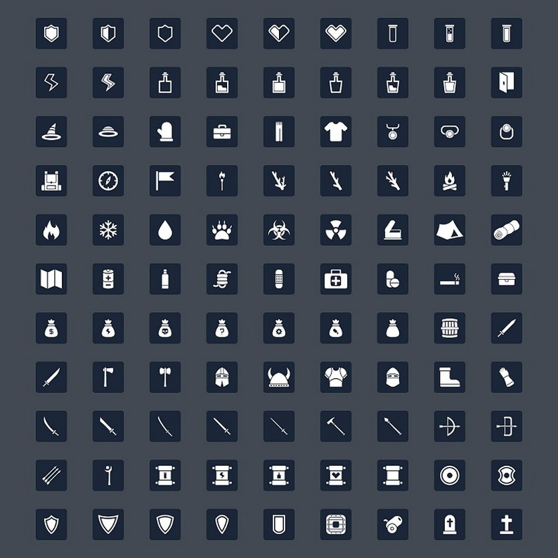 Flat Design Game User Interface Collection + 170 Icons | Sungraphica ...