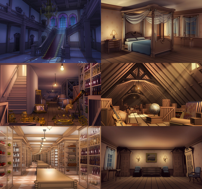 Mystery Mansion Visual Novel Backgrounds (or Video Game Backgrounds) by ...