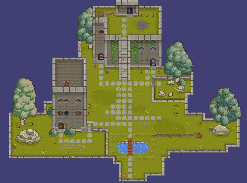 Top Down Garden Castle by Heosphorus