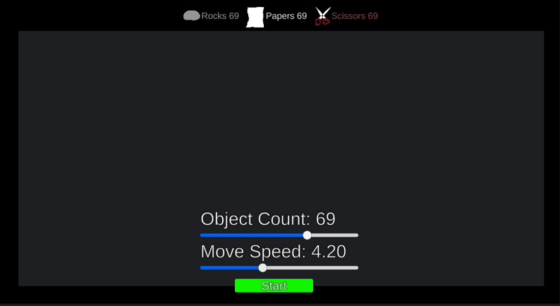 Rock Paper Scissors Simulation by Lick