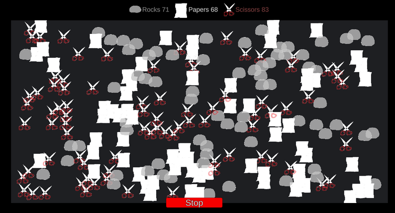 Rock Paper Scissors Simulation by Lick