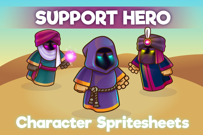 2D Support Hero Character Sprites by Free Game Assets (GUI, Sprite ...
