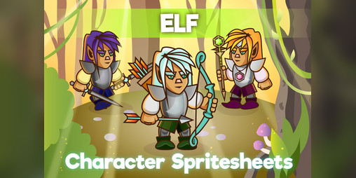 2D Elf Character Sprites by Free Game Assets (GUI, Sprite, Tilesets)