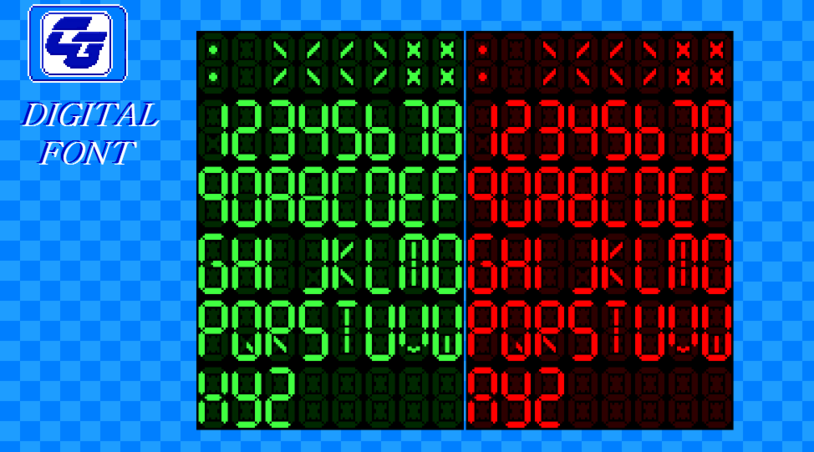 Digital font by chasersgaming