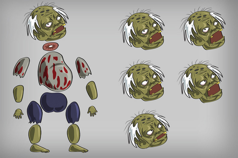2D Zombie Sprite 3 by Free Game Assets (GUI, Sprite, Tilesets)