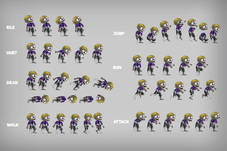 2D Zombie Sprite Pack 2 (3 pieces) by Free Game Assets (GUI, Sprite ...